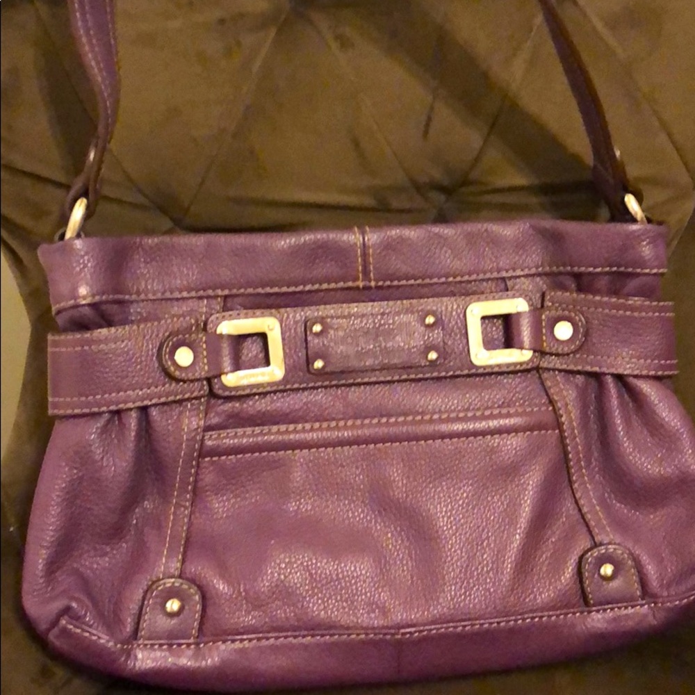 Purple Leather Purse - Gem
